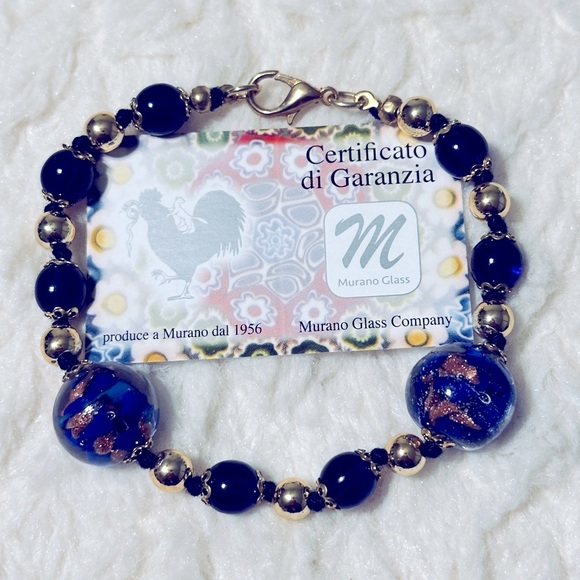 Murano | Jewelry | Blue Murano Venice Vitrum Guarantee Big Beads Made ...